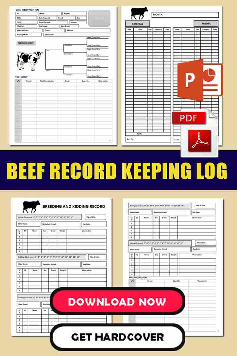 Beef Cattle Record Keeping Forms Template
